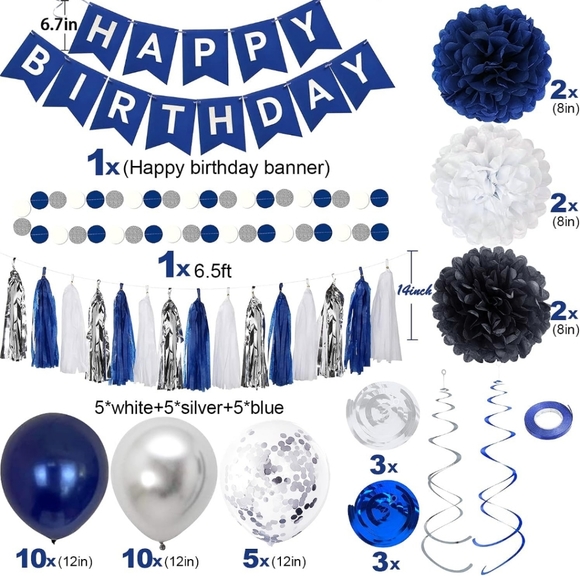 Source Unknown | Party Supplies | Happy Birthday Decorations Set New ...
